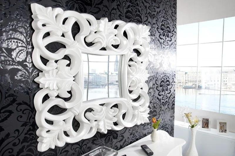 Deflee Luxusní zrcadlo VENICE WHITE 75/75-W ZRC15628polyresin, zrcadlové sklo  75 cm x 75  cm
