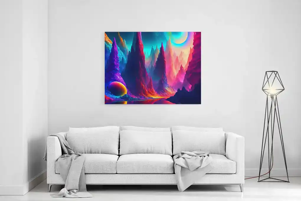 Obraz fantasy barevné hory | BIANO