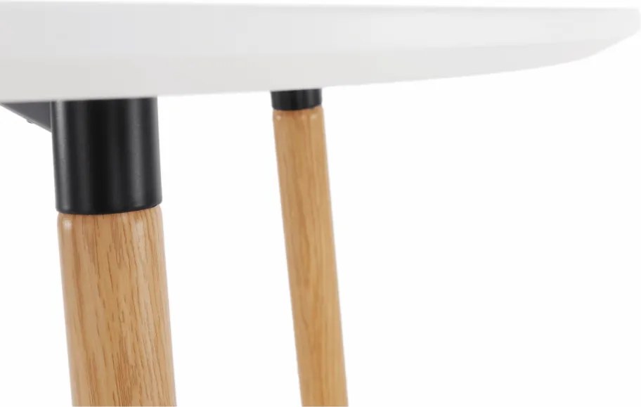 Barový stůl, bílá/dub, průměr 60 cm, IMAM