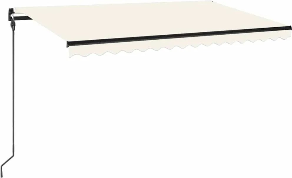 Ručně zatahovací markýza s LED světlem 450 x 300 cm krémová 3069122