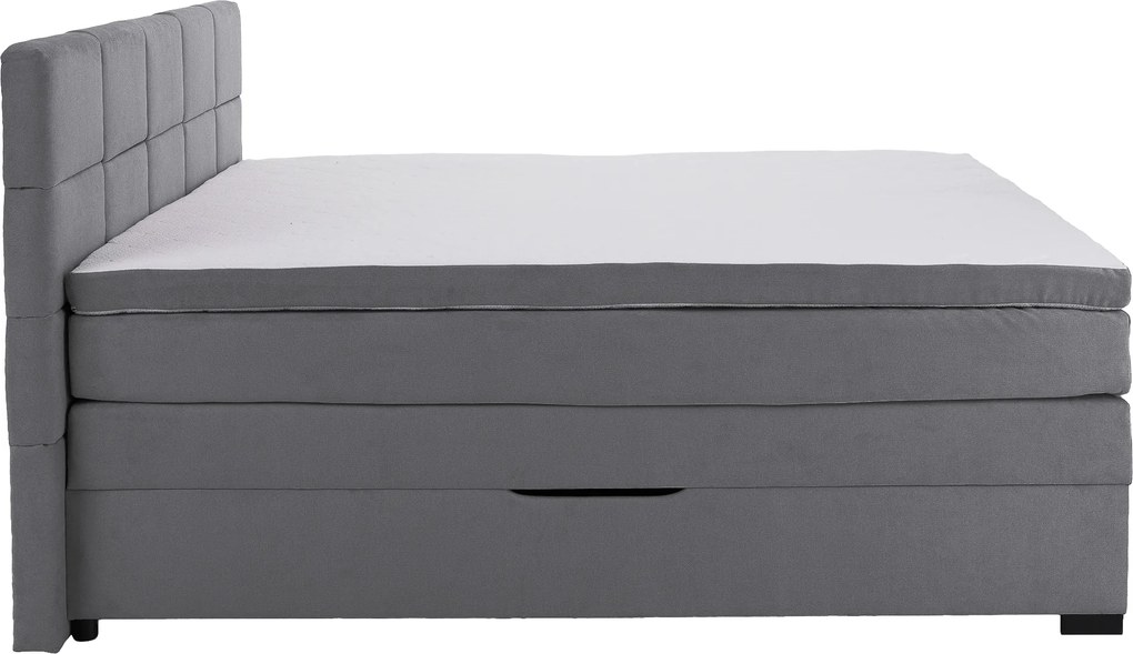 Boxspringová pocketová postel, 200x200, šedá, APRIL