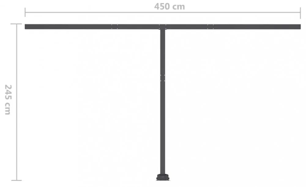 Ručně zatahovací markýza s LED světlem 500x300 cm Dekorhome Krémová