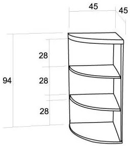 BRADOP Rohová skříňka C117
