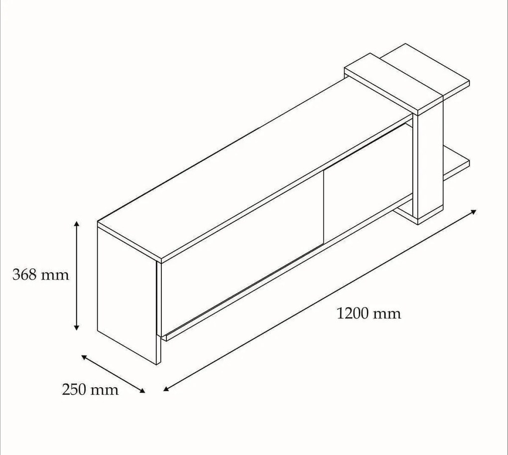 TV stolek OVA 120 cm antracitový/ořech