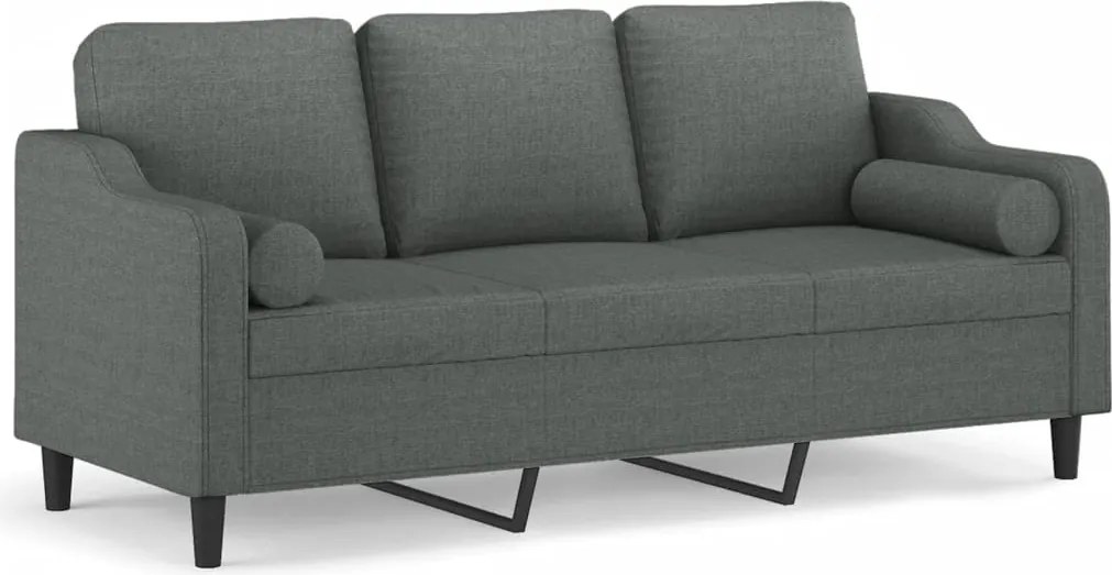 3místná pohovka s polštáři tmavě šedá 180 cm textil 3200854