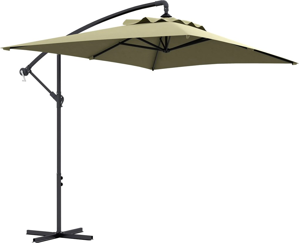 Outsunny Eccentrický slunečník 294x193 cm s křížovým stojanem a klikou, voděodolný, UV ochrana pro terasu a patio | Aosom