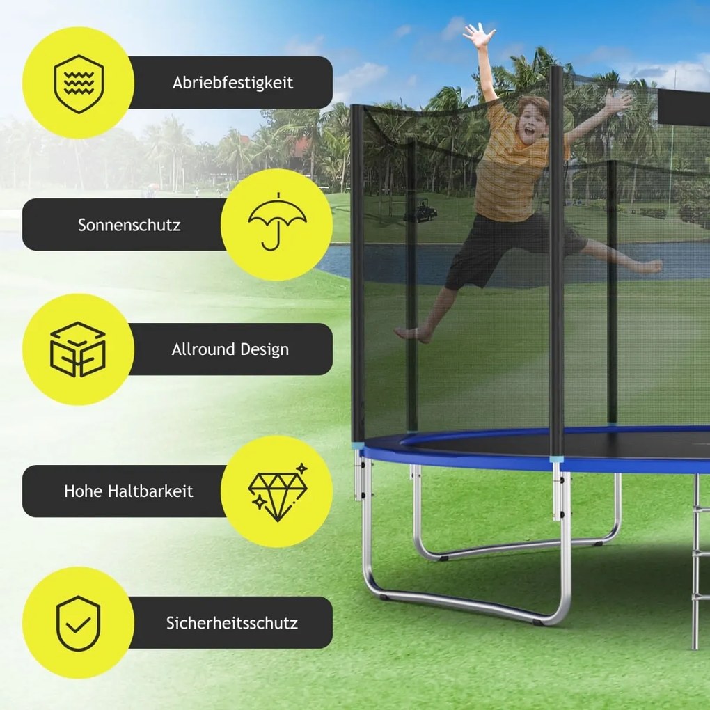 Costway Trampolínová ochranná síť pro zahradní trampolíny Náhradní síť na vnější