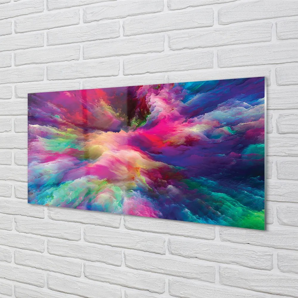 akrylový obraz fraktály barevné 125x50 cm