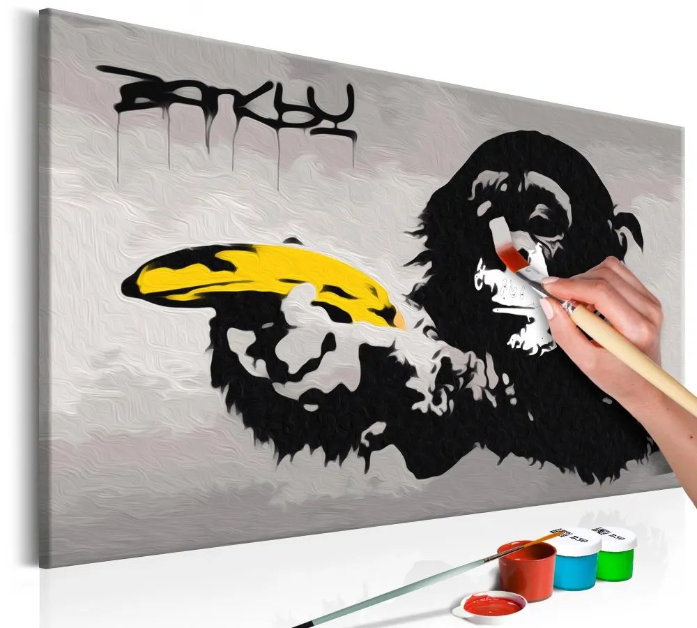 Bimago Malování podle čísel - Monkey (Banksy Street Art Graffiti) | 60x40 cm