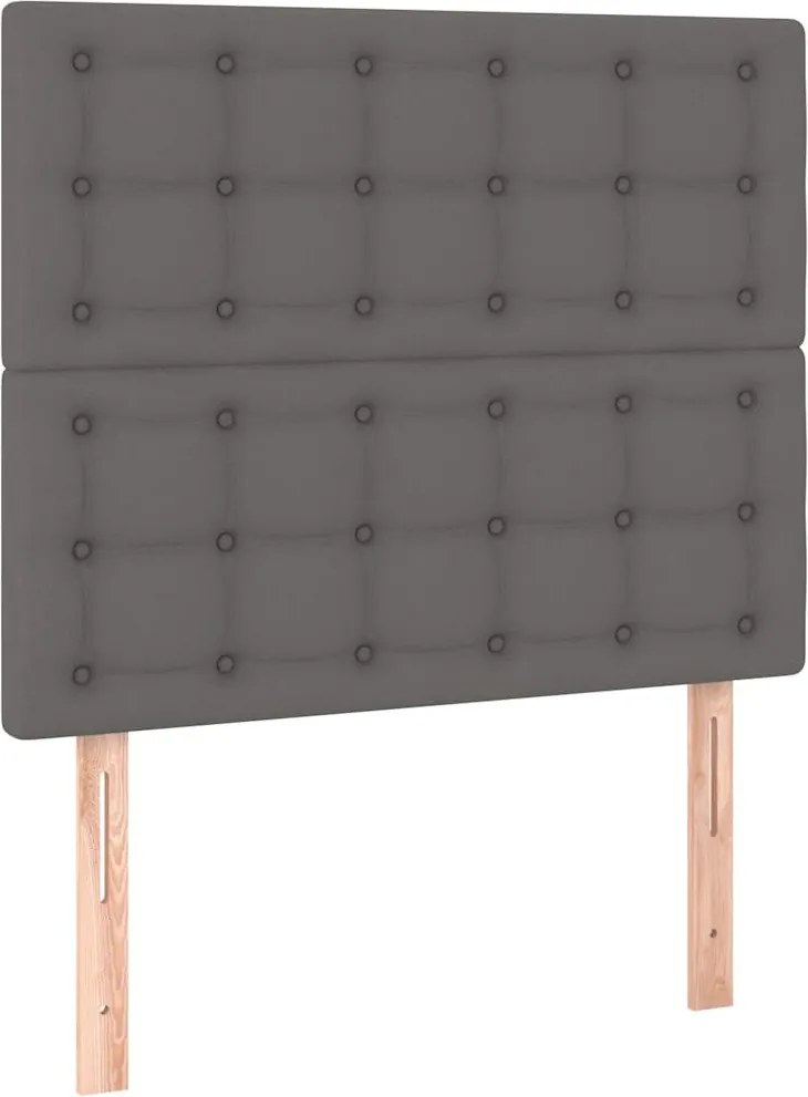 Box spring postel s matrací šedá 90x190 cm umělá kůže 3132475