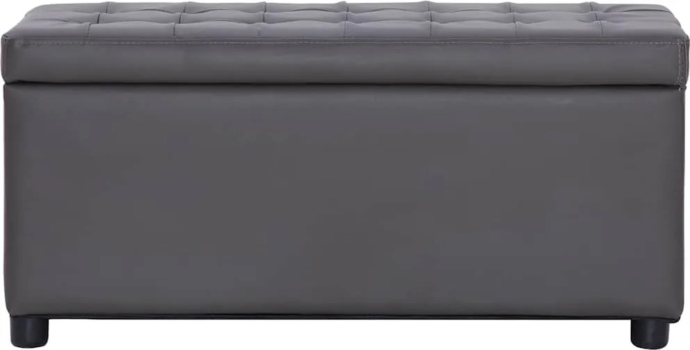 Taburet s úložným prostorem 87,5 cm šedý umělá kůže 281373