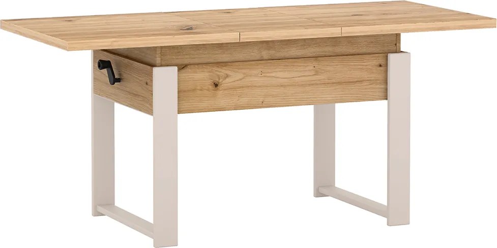 Rozkládací polohovací konferenční stolek HOGO 3v1 | 120-157x62,5-74,5x67 cm | síla horní desky 32 mm | artisan/nohy kašmír