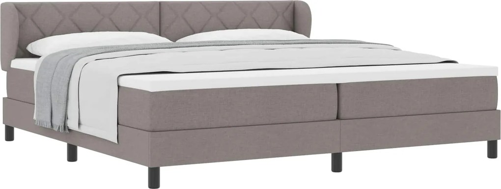 Postel s boxspringem s čelo Taupe 200 x 200 cm textil 3340112