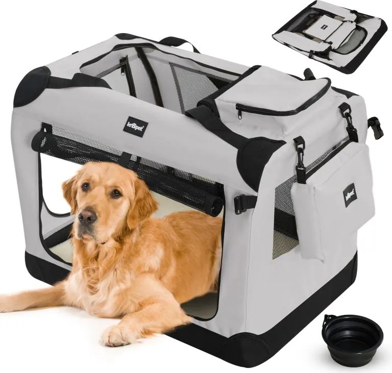 Leopet Přepravní box pro psy XXXL, 102 x 69 x 69 cm, šedý