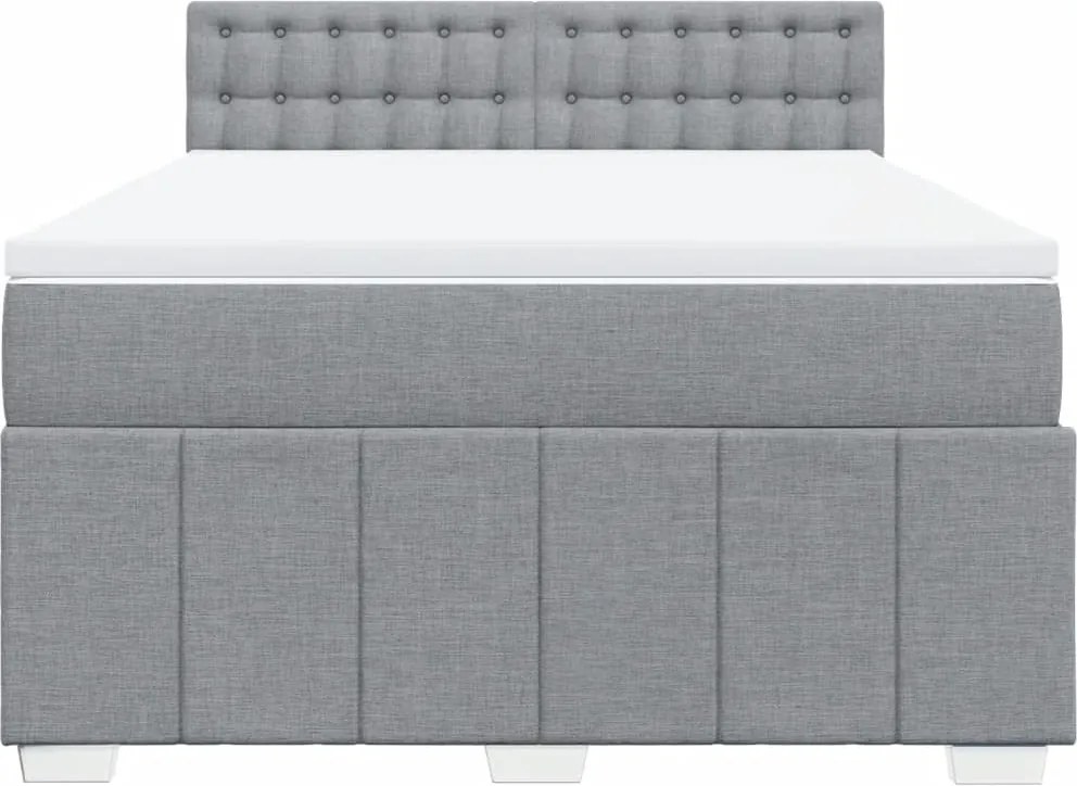 Box spring postel s matrací světle šedá 140 x 190 cm textil 3287077