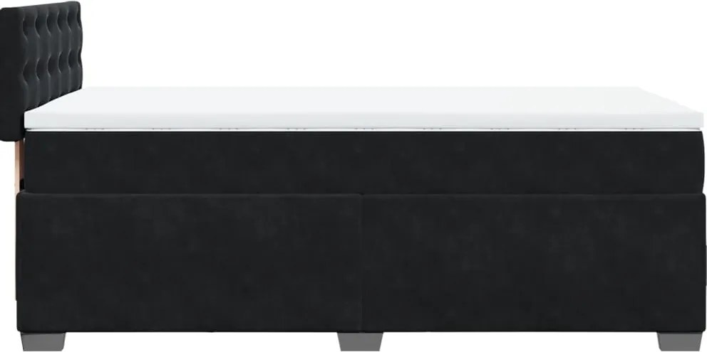 Box spring postel s matrací černá 90x200 cm samet 3288512