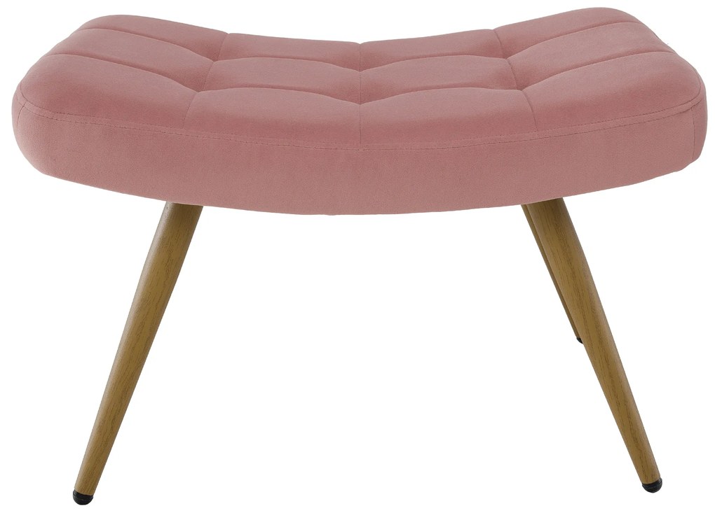 Relaxační křeslo ušák s podnožkou LUMEN - růžová Velvet látka