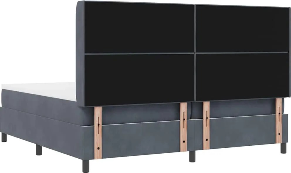 Postel s boxspringem s matrací Tmavě šedá 200 x 200 cm samet 3341973