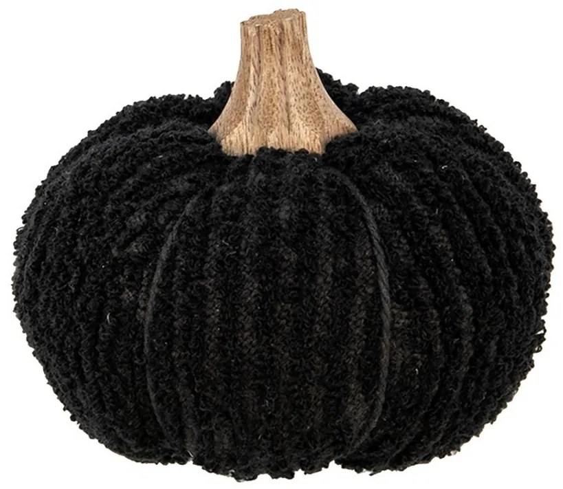 Černá látková dekorace dýně Pumpkin - Ø 12*10 cm