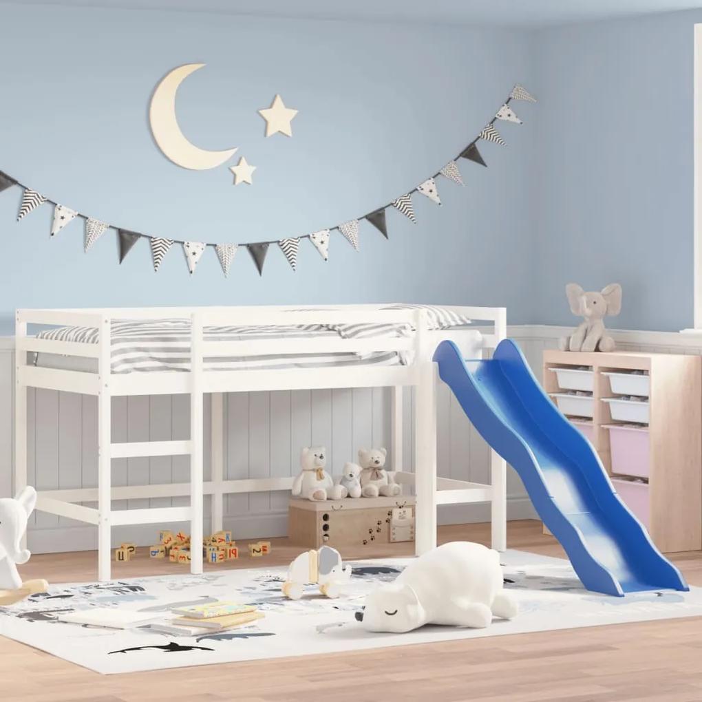 Dětská patrová postel se skluzavkou bílá 80x200 cm borové dřevo,  835905