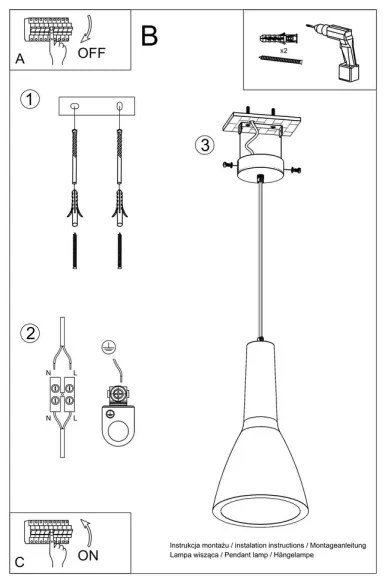 Sollux SL.0280 - Lustr na lanku EMPOLI 1xE27/15W/230V beton