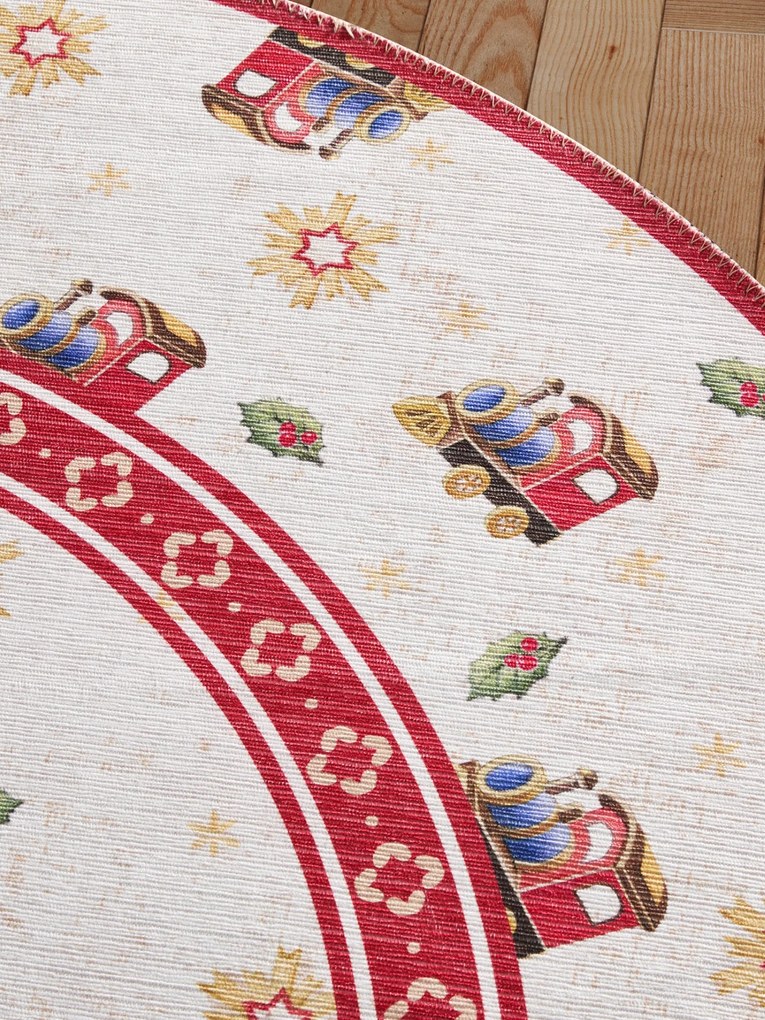 Villeroy & Boch, Kusový koberec Villeroy & Boch Toy's delight 106276 Cream, Red kruh, 160x160 (průměr) kruh, červená, obývací pokoj