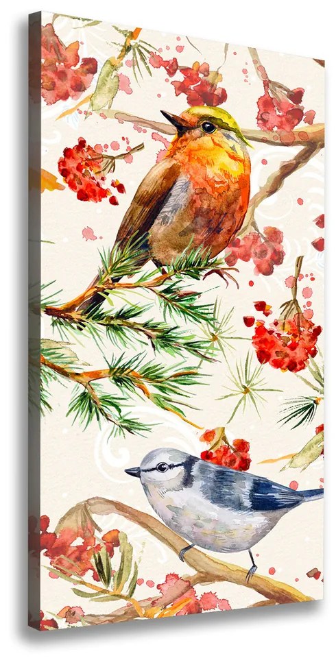 Wallmuralia Foto obraz na plátně Ptáci a květiny 70x140 cm