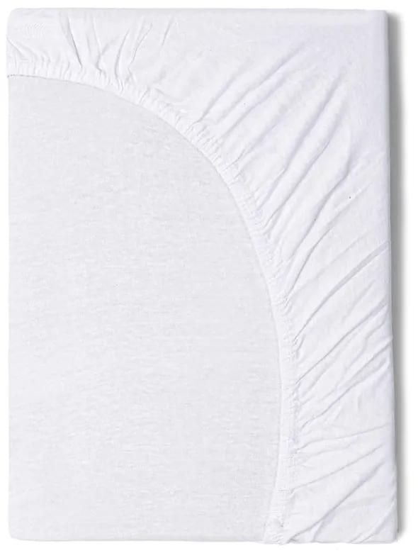 Dětské bílé bavlněné elastické prostěradlo Good Morning, 70 x 140/150 cm
