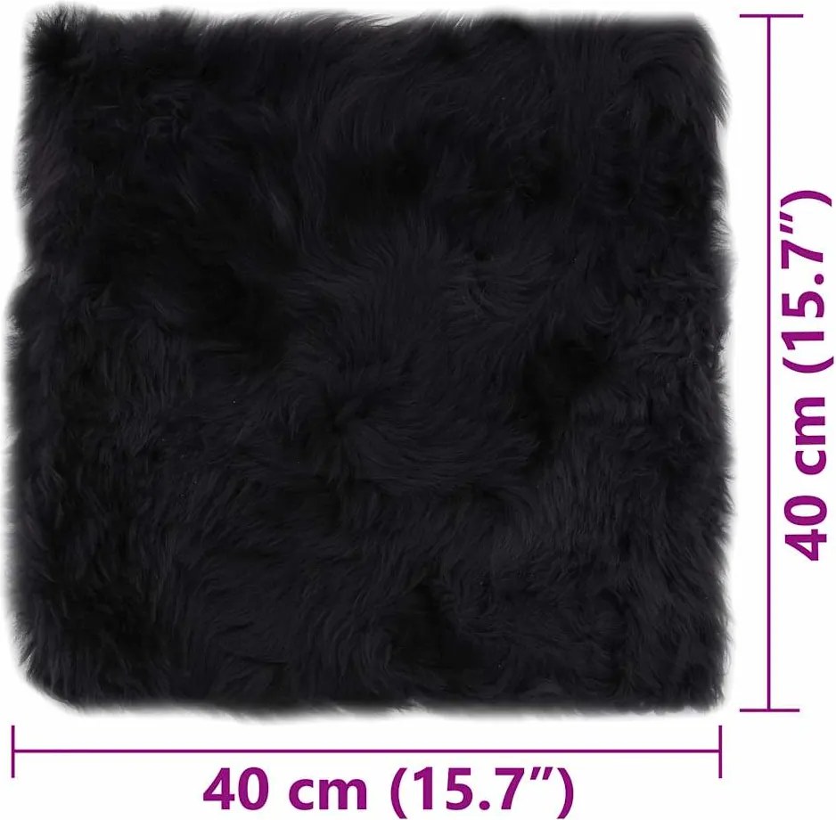 Podsedáky na židle 2 ks šedé 40 x 40 cm pravá ovčí kůže 283888