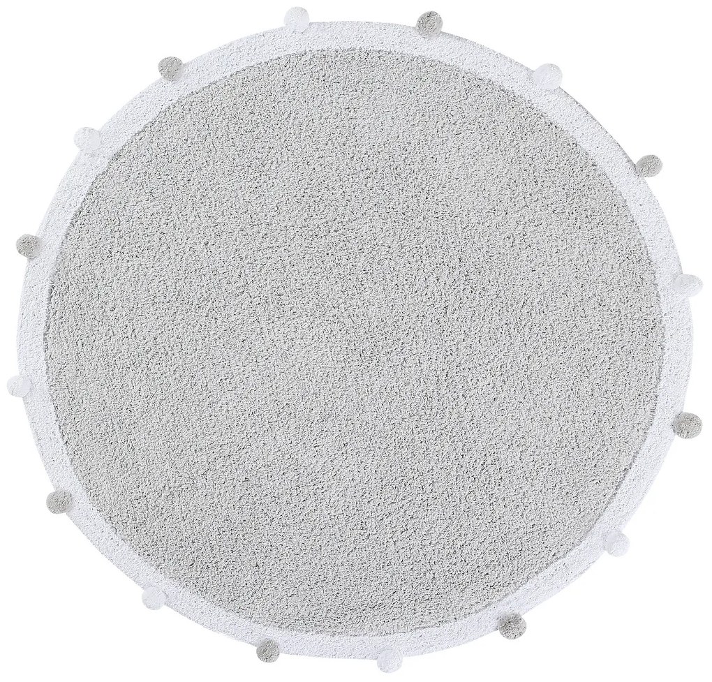 Lorena Canals koberce Ručně tkaný kusový koberec Bubbly Light Grey - 120x120 (průměr) kruh cm