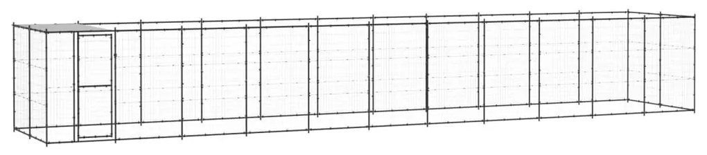 Venkovní psí kotec se střechou ocel 26,62 m²