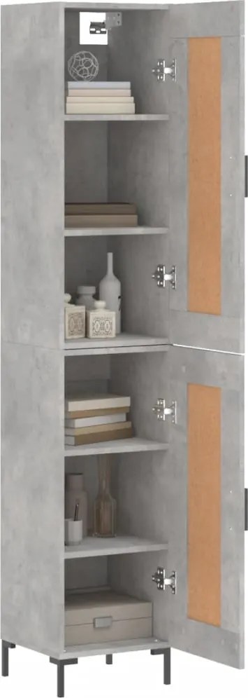 Skříň highboard betonově šedá 34,5x34x180 cm kompozitní dřevo 3200453