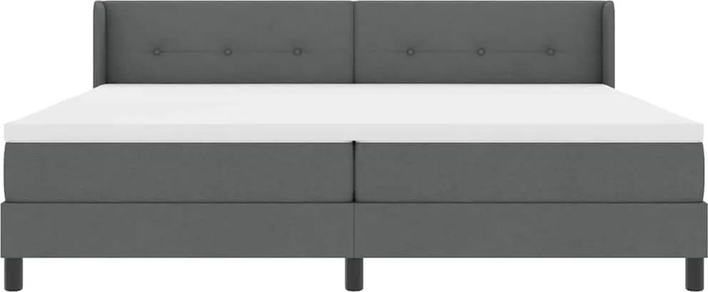 Postel s boxspringem s čelo Tmavě šedá 200 x 200 cm textil 3341126