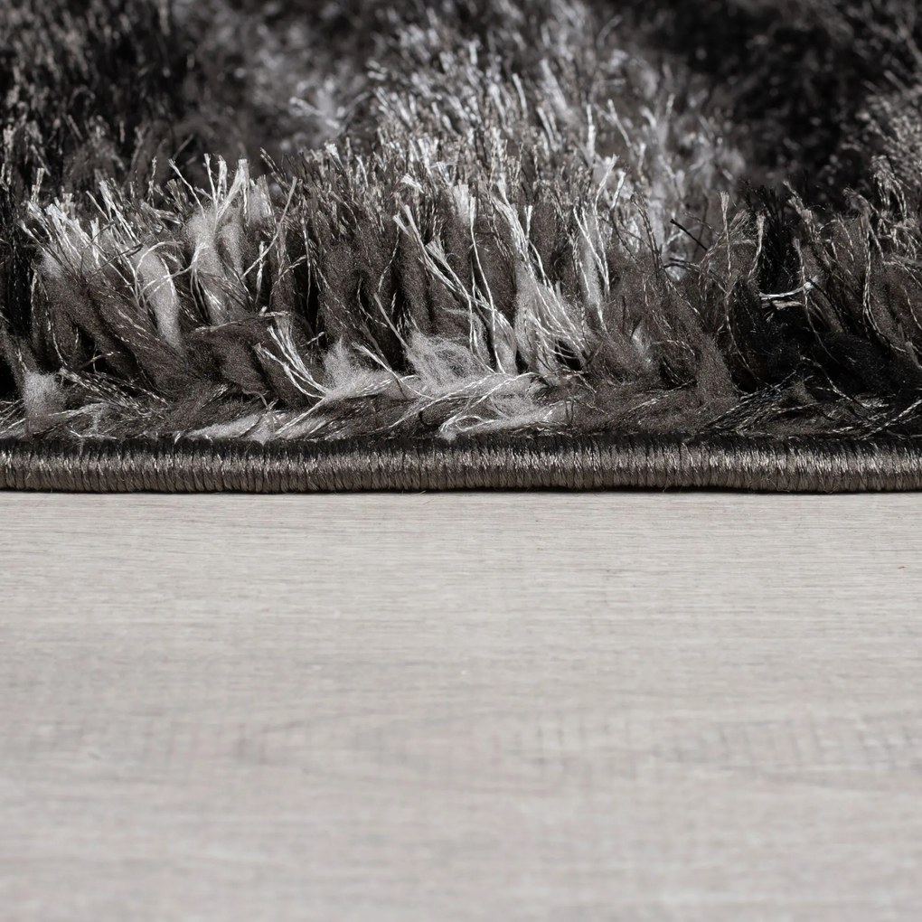 Flair Rugs, AKCE: 80x150 cm Kusový koberec Indulgence Velvet Carved Grey/Black, černá, ložnice