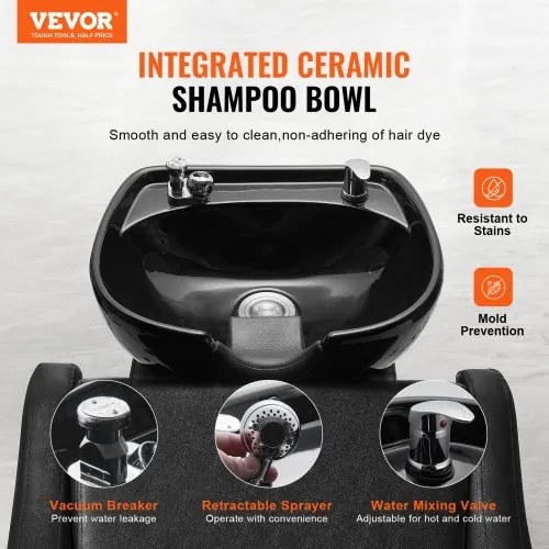 Shampoo Backwash Křeslo Salon & Spa Stanice na mytí vlasů se širokou opěrkou nohou