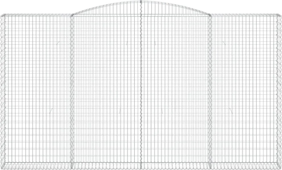 Klenuté gabionové koše 2 ks 400x30x220/240cm pozinkované železo 3146944
