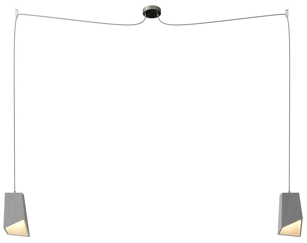 creative cables Svítidlo Spider se 2 závěsnými světly, textilním kabelem a betonovými stínidly Barva: Prism-efekt beton, Montáž: Udělej Si Sám Sada