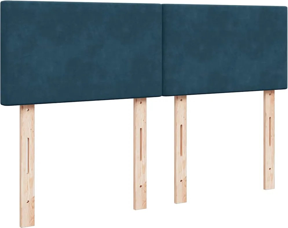 Box spring postel s matrací modrá 140 x 200 cm samet 3287756