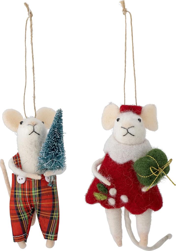 Ozdoby na stromeček Peo vánoční myšky 2 ks