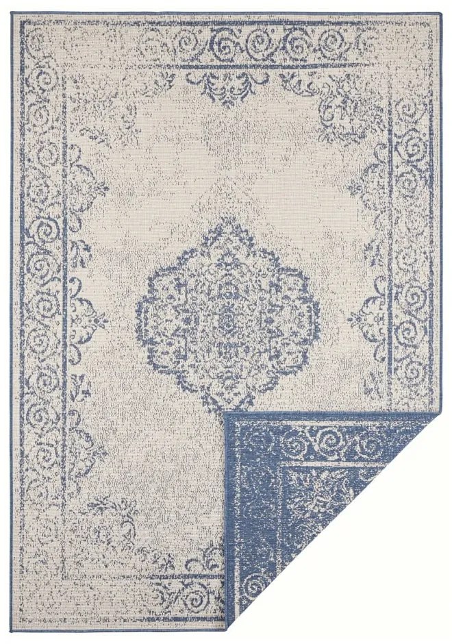 Modro-krémový venkovní koberec Bougari Cebu, 80 x 150 cm