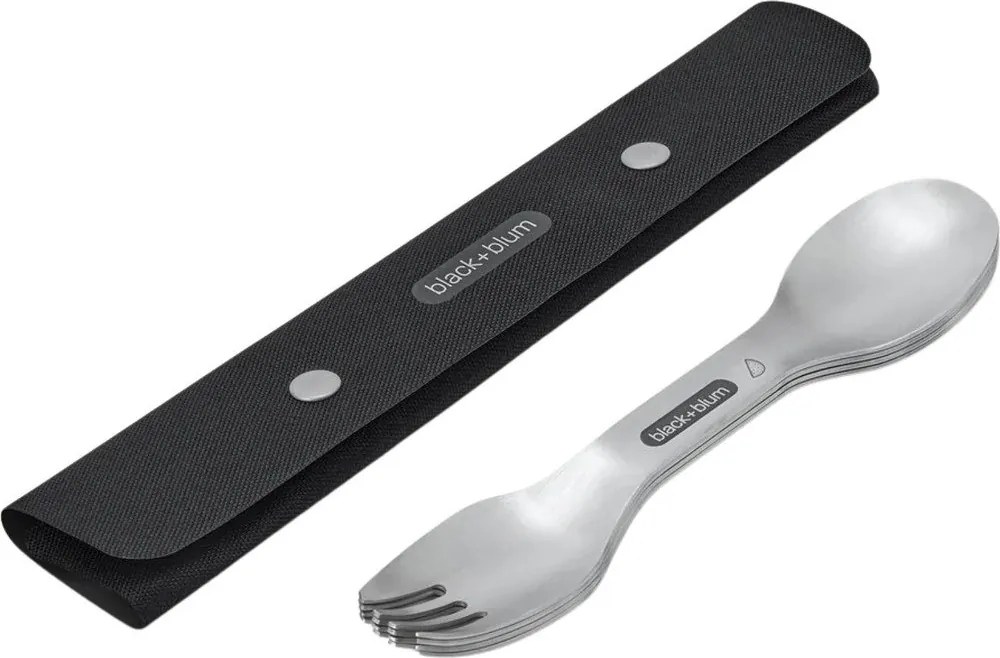 Nerezové jídelní vidličky v sadě 4 ks ve stříbrné barvě Spork – Black + Blum