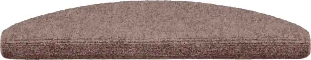 Schodové rohože samolepicí 15 ks 65 x 21 x 4 cm světle hnědé, půlkulaté, velké 132696
