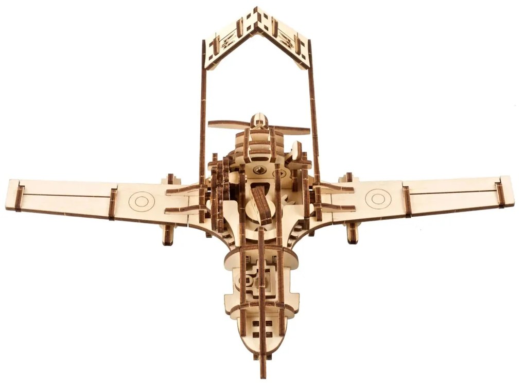 Ugears 3D dřevěné mechanické puzzle Bojový dron Bayraktar TB2
