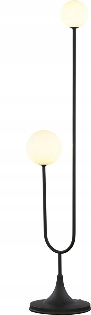 Podlahová lampa Selen Černá Bílá Skleněné Stínidla 2xG9 136 cm Stojací lampa