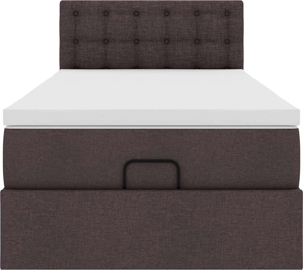Osmanský rám postele s matrací tmavě šedá 90x190cm textil 3311590