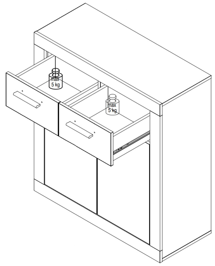 Sconto Komoda BACCIO 221 bílá/beton
