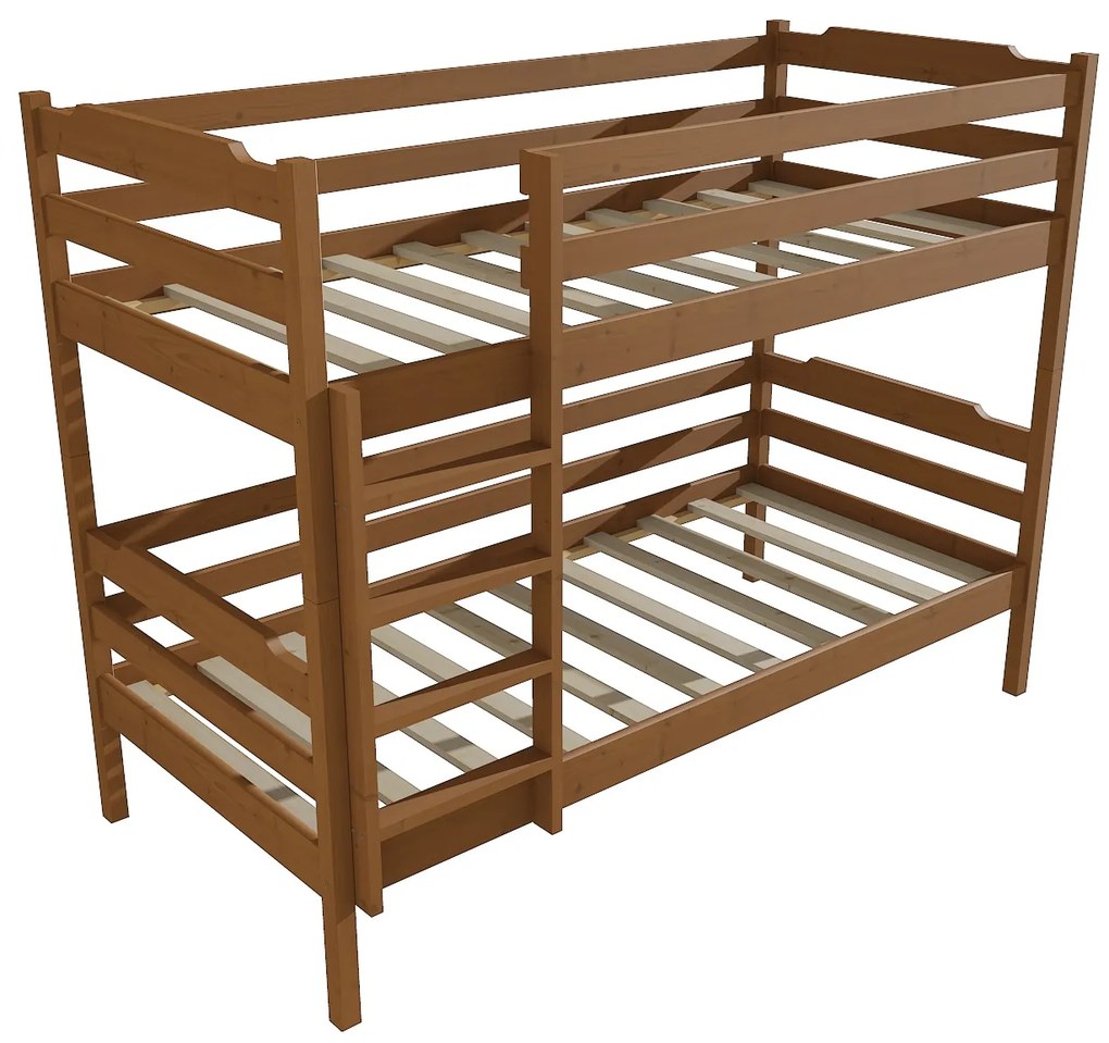 Vomaks Patrová postel PP 012 Rozměr: 90 x 180 cm, Barva: moření dub, Prostor mezi lůžky: 80 cm