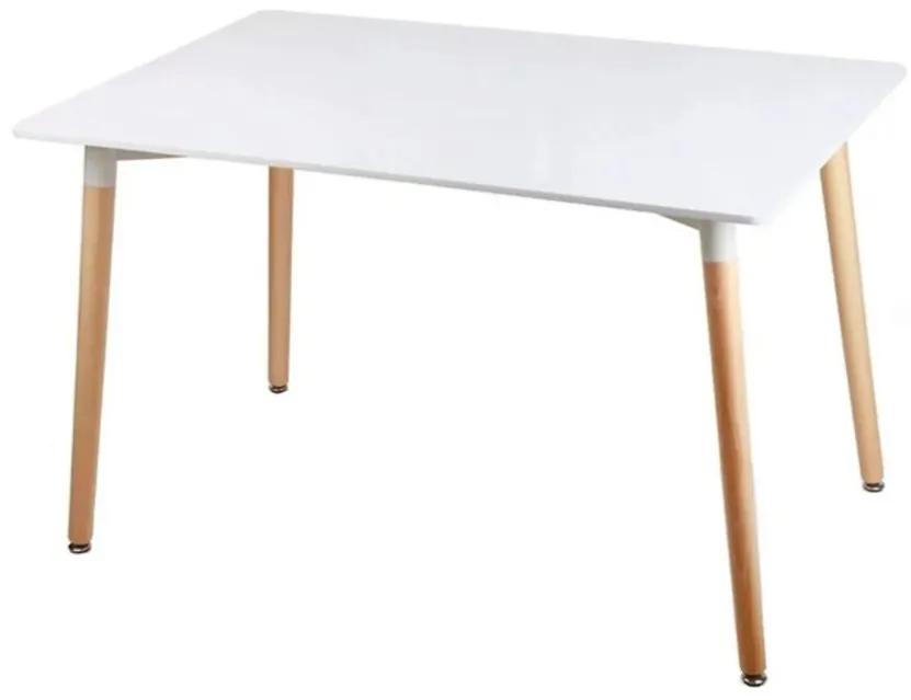 Bílý jídelní set 1 + 2, stůl BERGEN 100 + židle BALI MARK