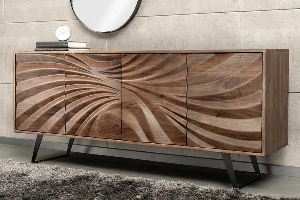 Designová komoda z masivu Cyclone Akácie 175cm