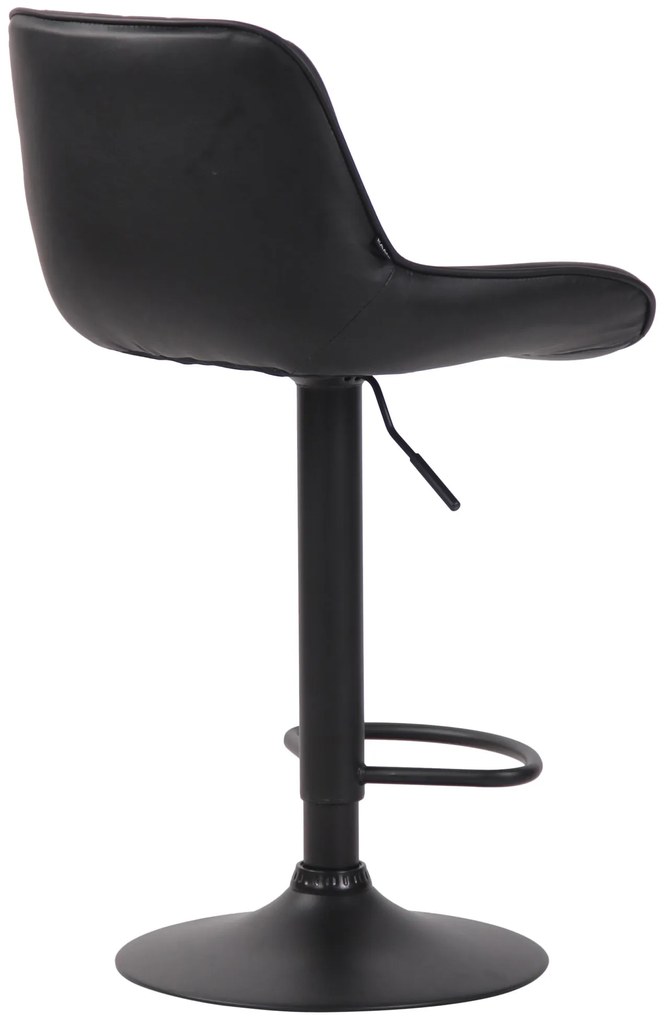 Barová židle Haugo - umělá kůže - černý rám | černá